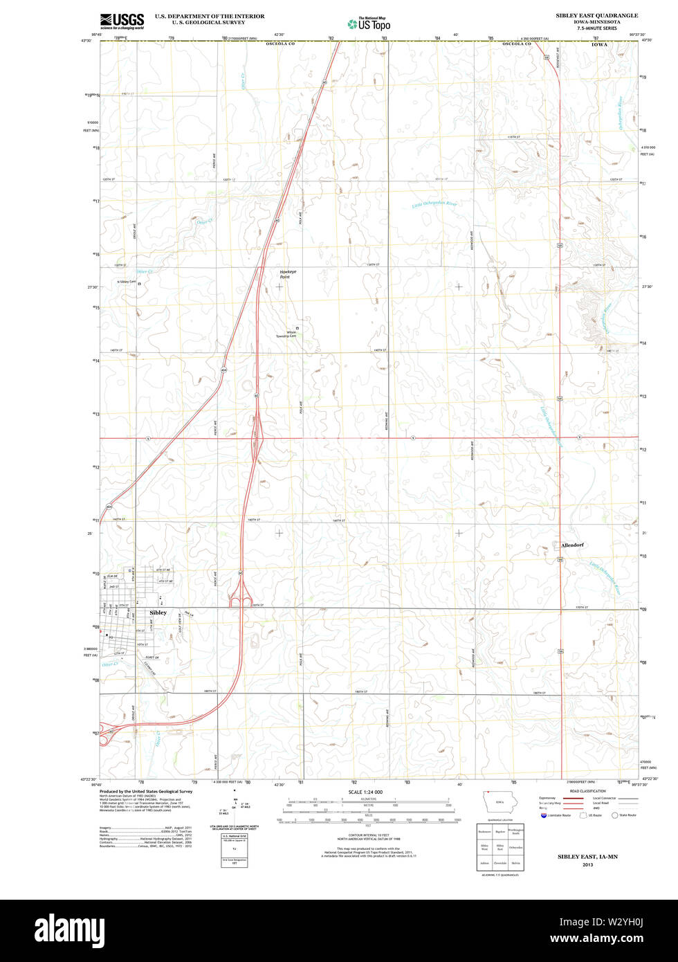 Sibley iowa map hi-res stock photography and images - Alamy