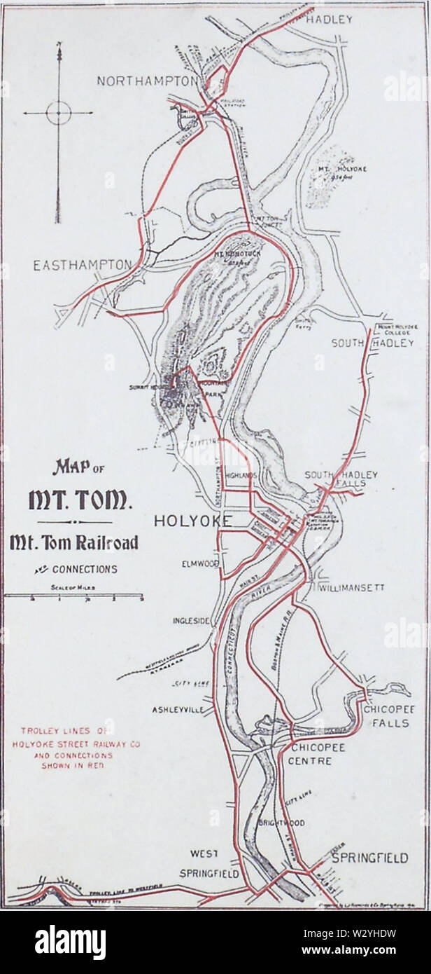 Mt Tom RR Map Stock Photo - Alamy