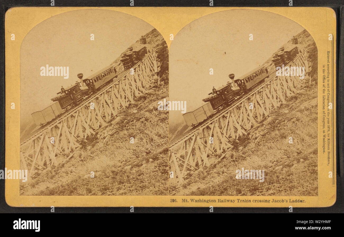 Mt washington railway trains crossing jacobs ladder hi-res stock ...