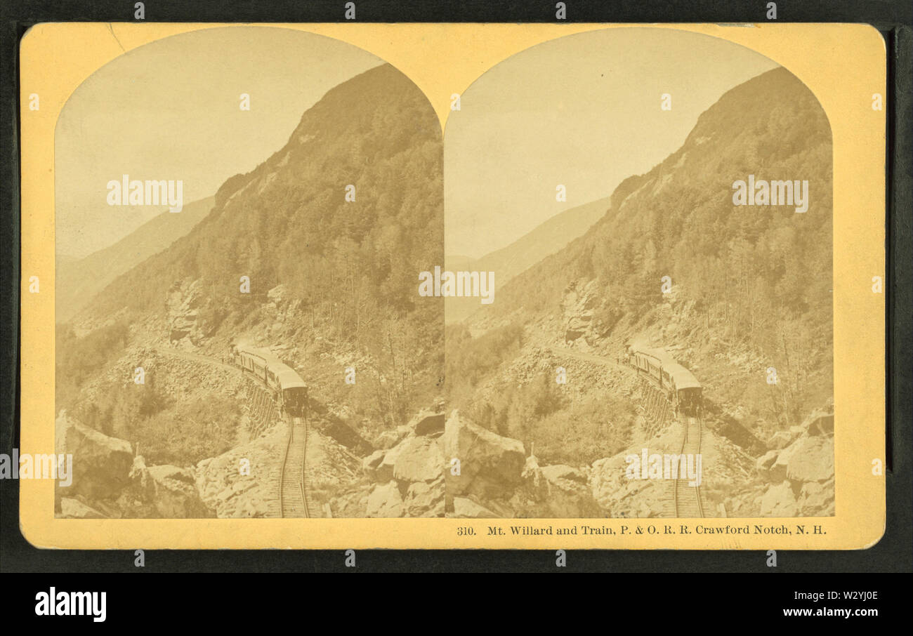Mt Willard and Train, P & ORR, Crawford Notch, NH, from Robert N Dennis ...