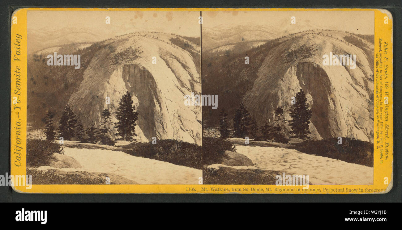 Mt Watkins, from So Dome, Mt Raymond in distance, perpetual snow in ...