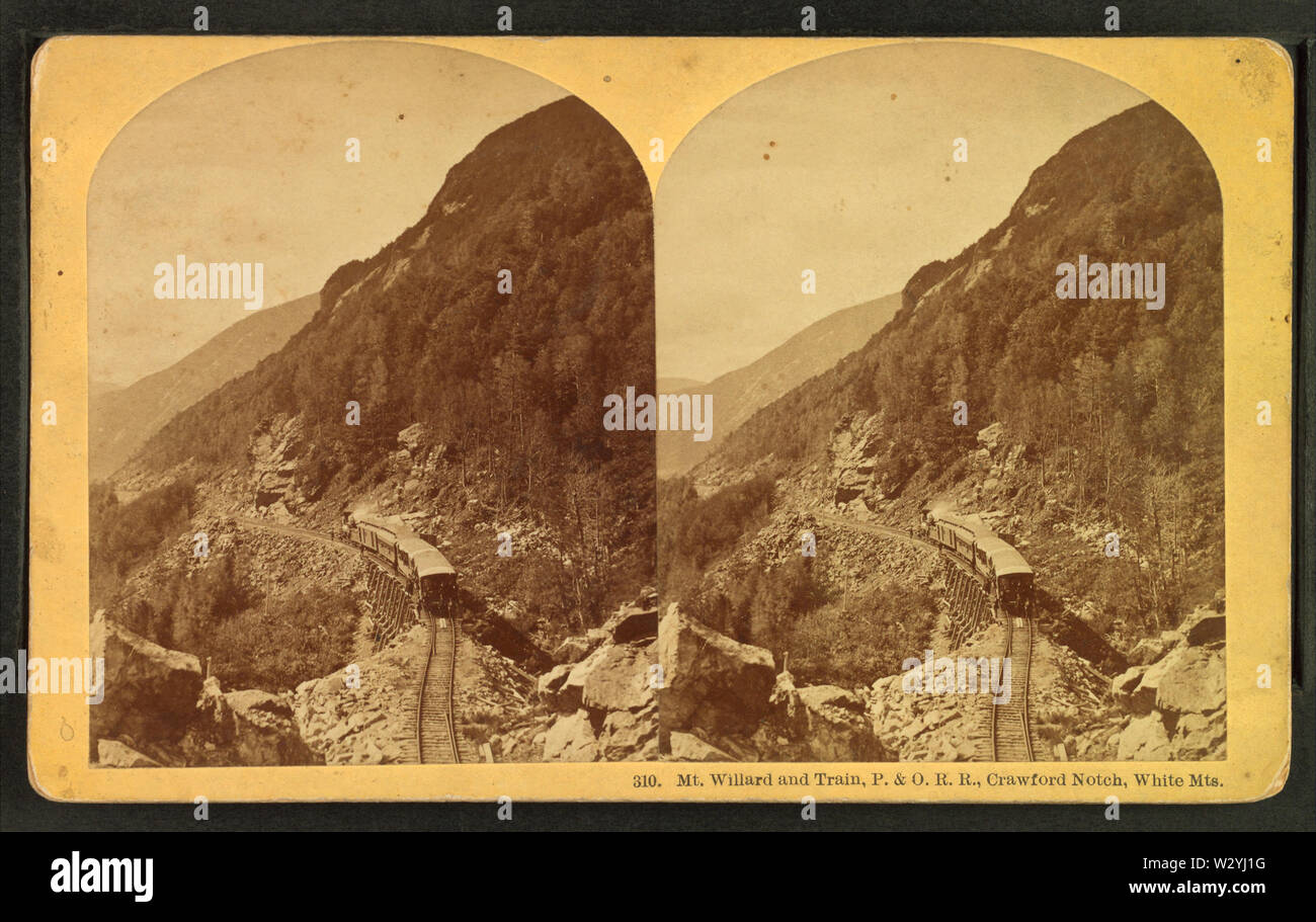 Mt Willard and Train, P & ORR, Crawford Notch, NH, from Robert N Dennis ...