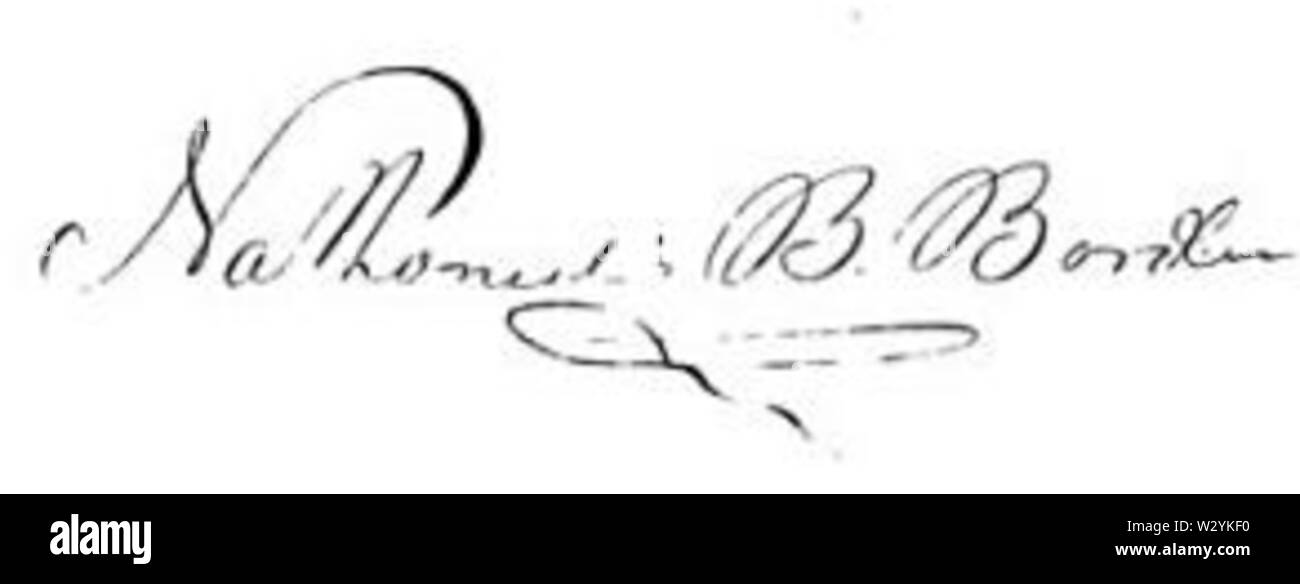 Nathaniel B Borden signature Stock Photo - Alamy