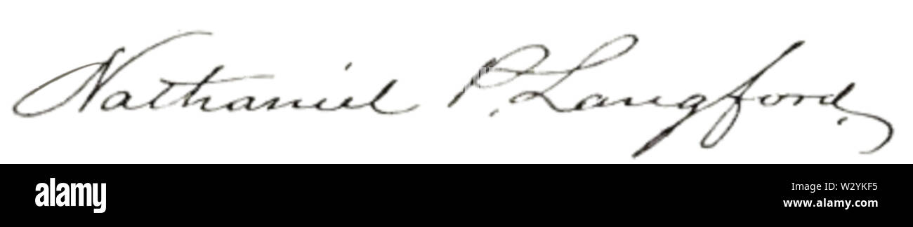 Nathaniel P Langford signature Stock Photo - Alamy