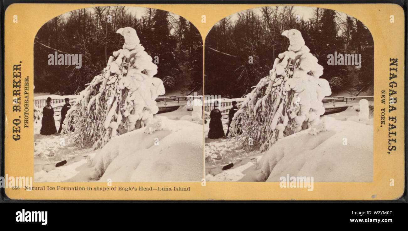 Natural ice formation in shape of eagle's head, Luna Island, by Barker ...
