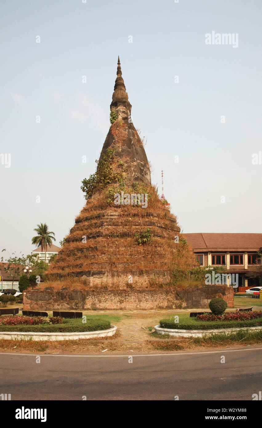 Black Stupa - That Dam in Vientiane. Laos Stock Photo - Alamy