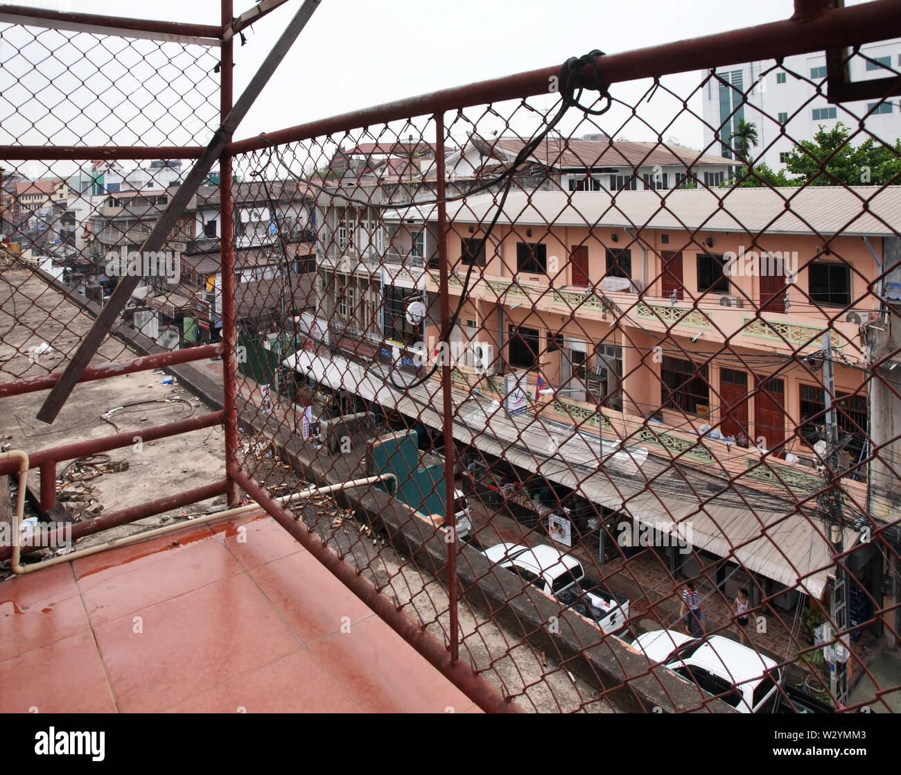Typical street in Vientiane. Laos Stock Photo - Alamy