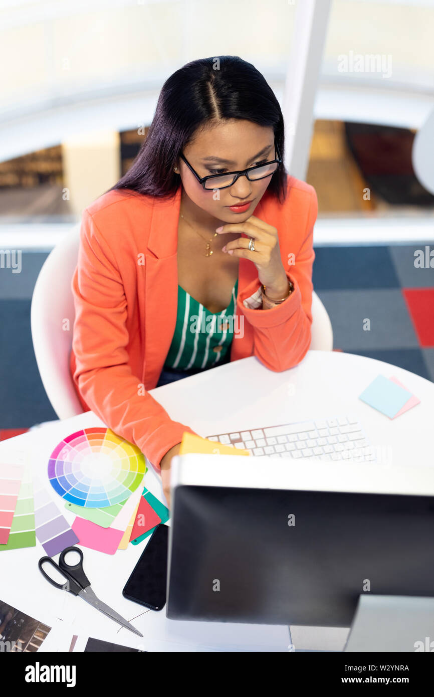 Female graphic designer at computer hi-res stock photography and images ...