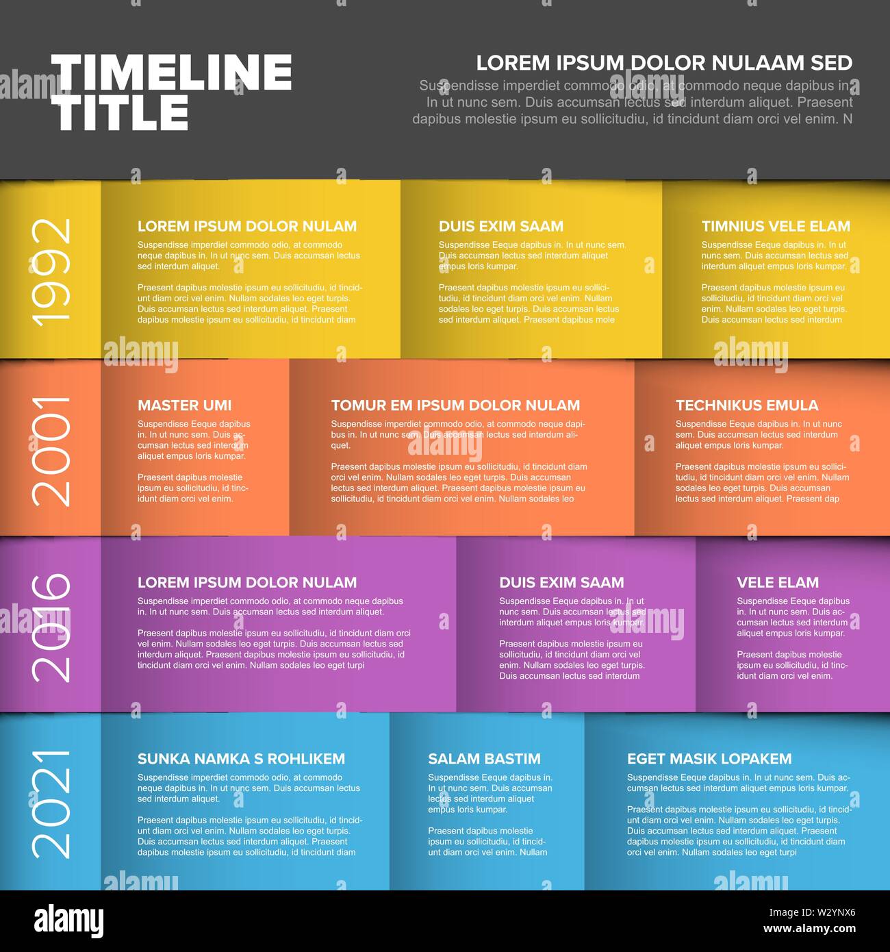 Vector multipurpose Infographic timeline table template made from four ...