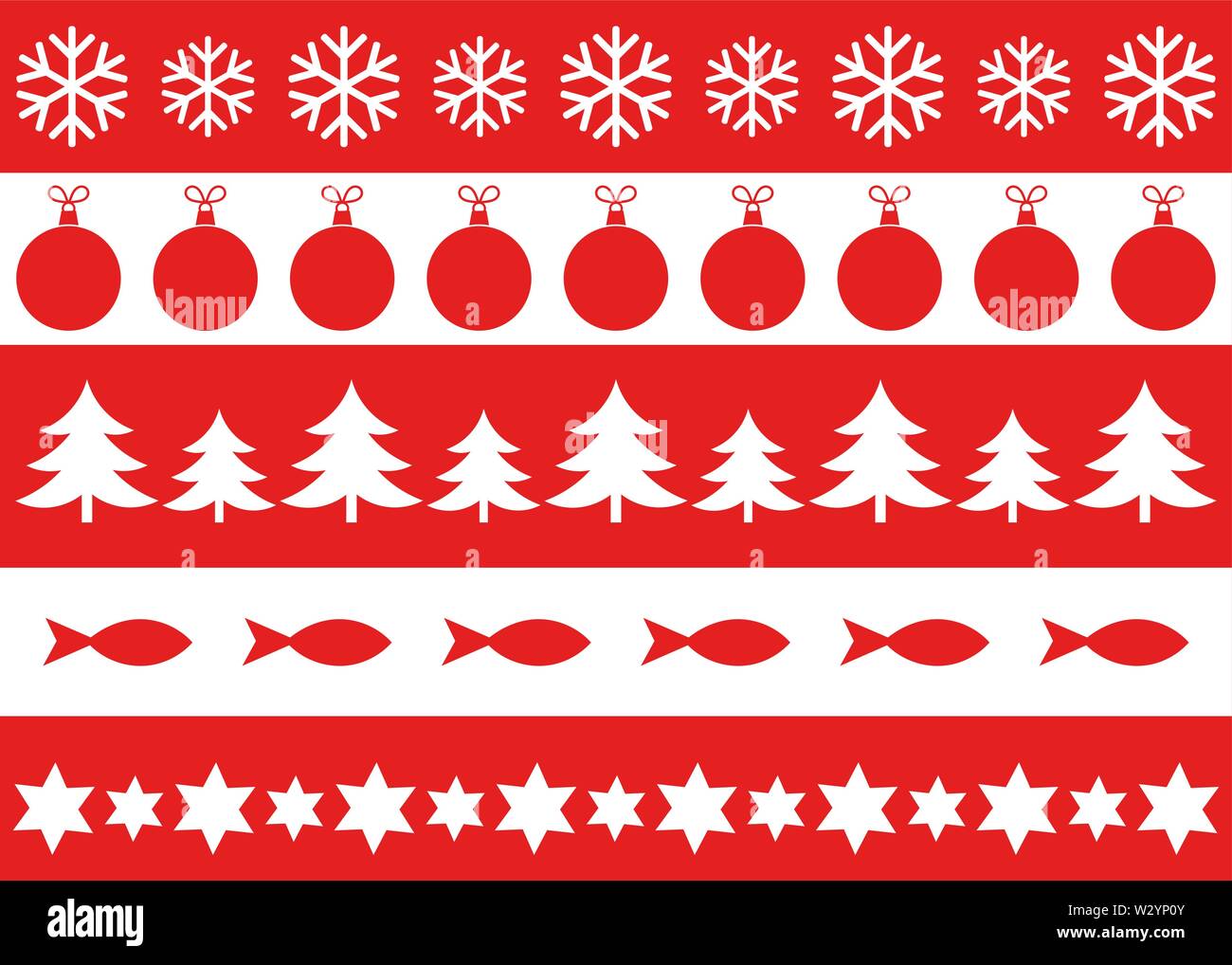 Christmas red and white ornament decorative pattern. Vector ...