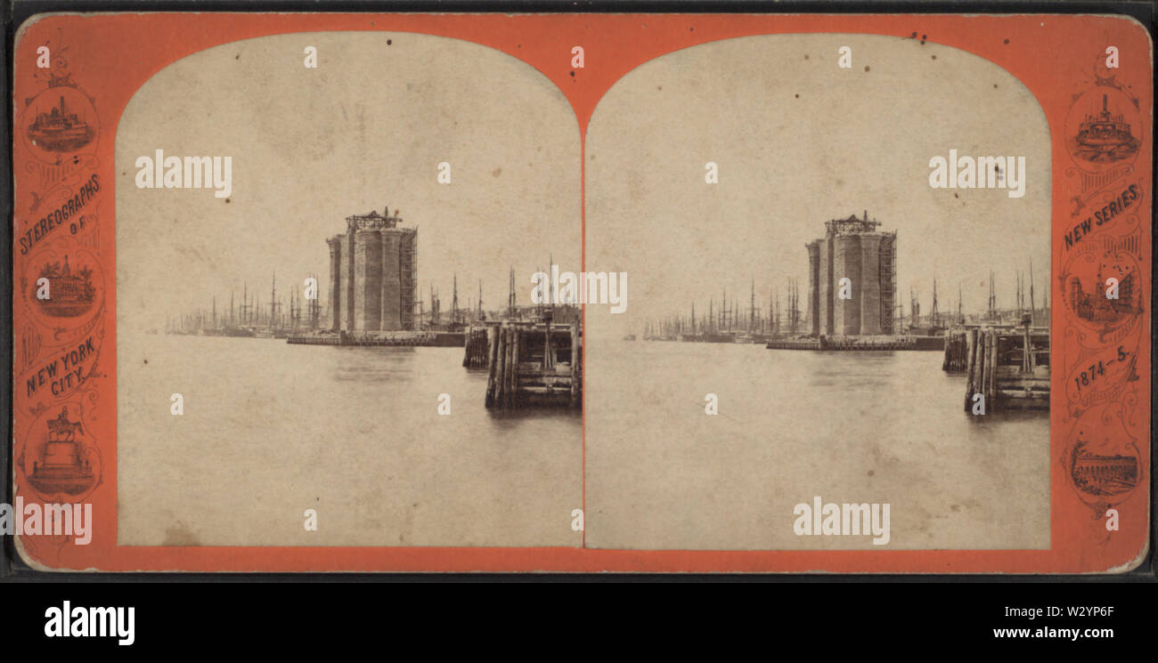 New York tower of East River bridge, from Robert N Dennis collection of ...
