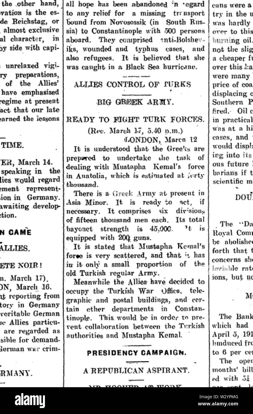 1920 newspaper Black and White Stock Photos & Images - Alamy