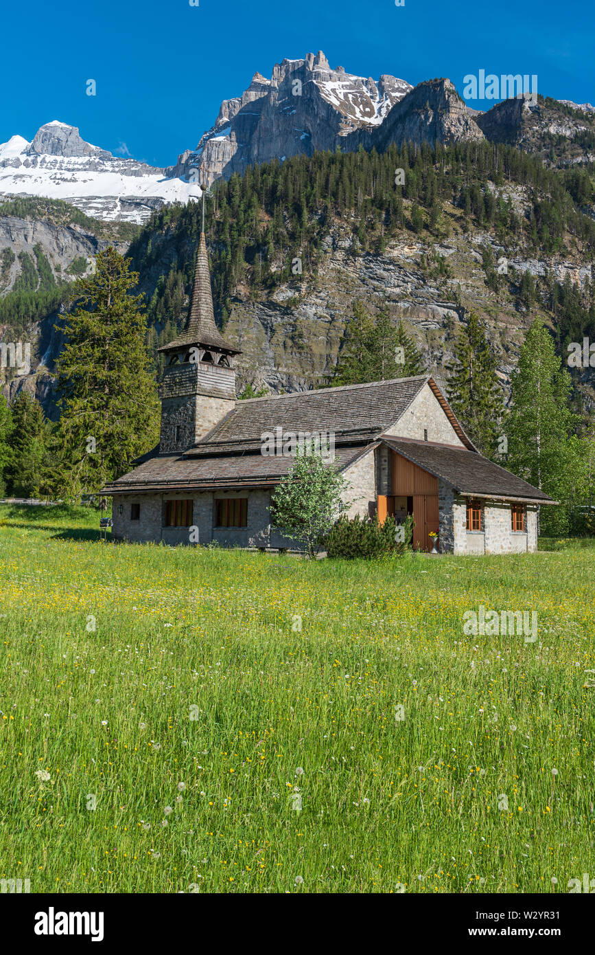 St. Marys Church, Kandersteg, Bernese Oberland, Canton of Bern ...