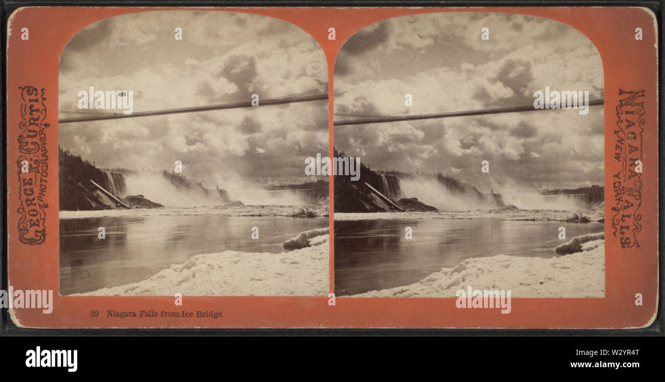 Niagara Falls from ice bridge, by Curtis, George E, d 1910 3 Stock ...