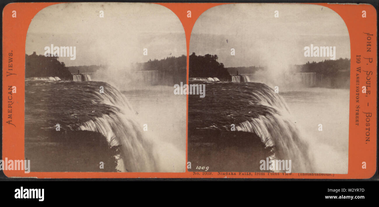 Niagara Falls, from Front View, by Soule, John P, 1827-1904 Stock Photo ...
