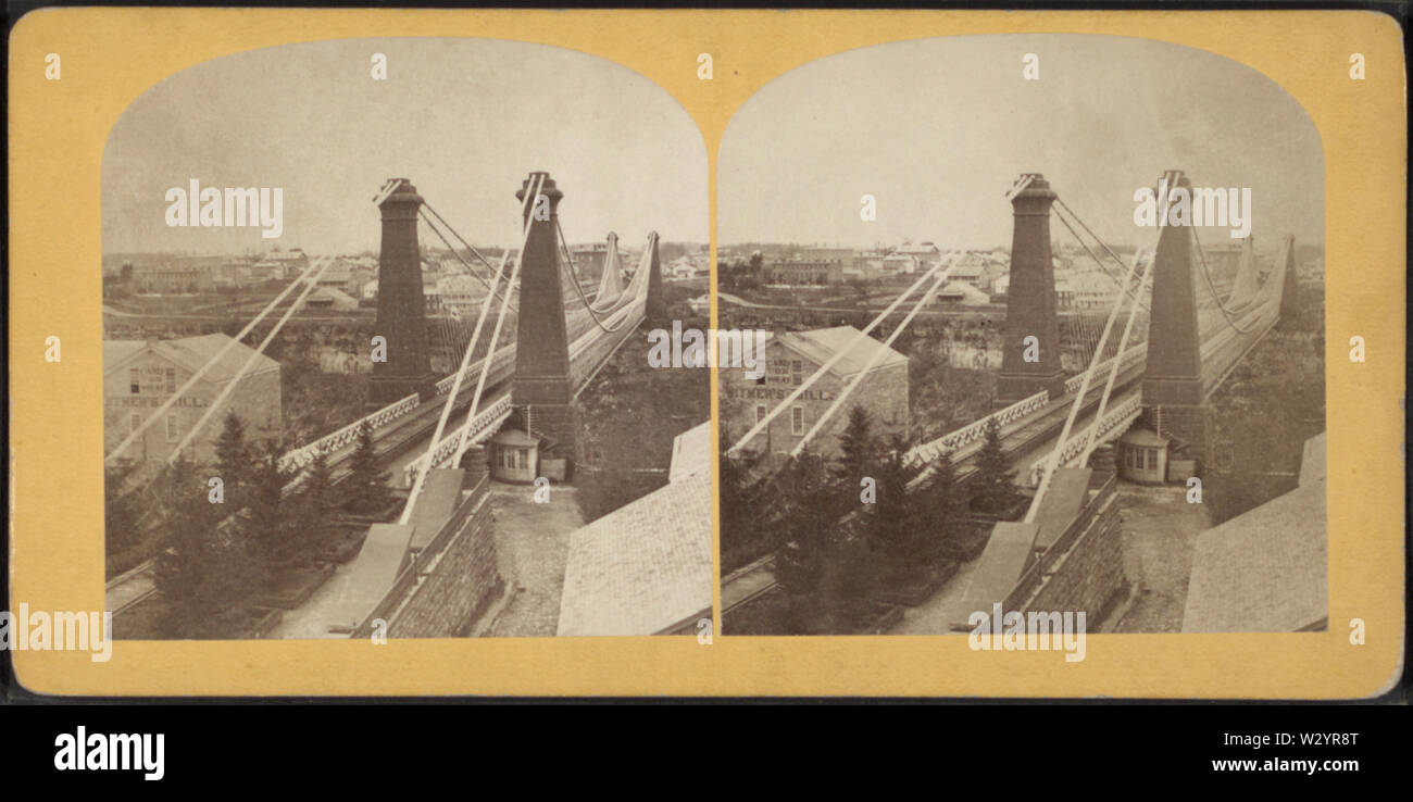Niagara Falls, first Suspension Bridge, from Robert N Dennis collection ...