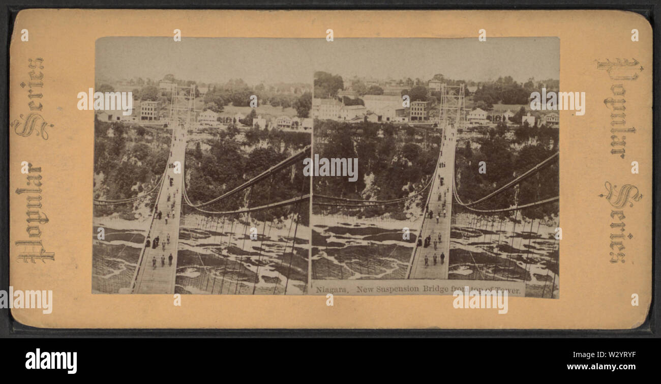 Niagara, new suspension bridge from top of tower, from Robert N Dennis ...
