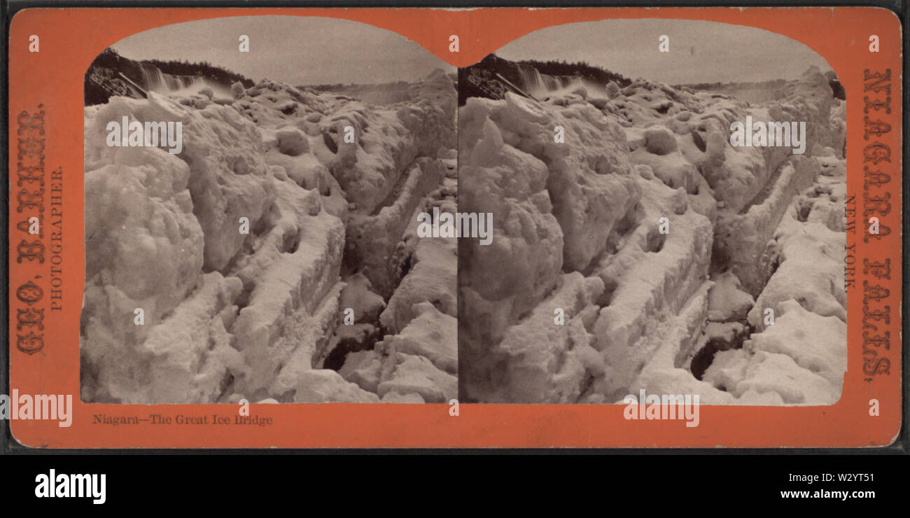 Niagara, the Great Ice Bridge, by Barker, George, 1844-1894 Stock Photo ...