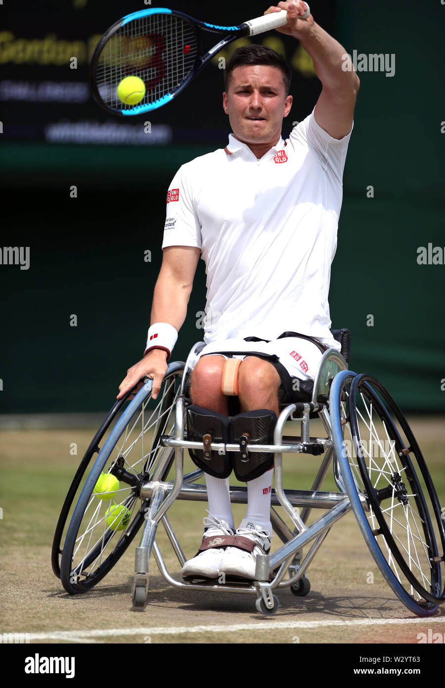 Gordon Reid in the men's wheelchair singles quarter final on day ten of ...