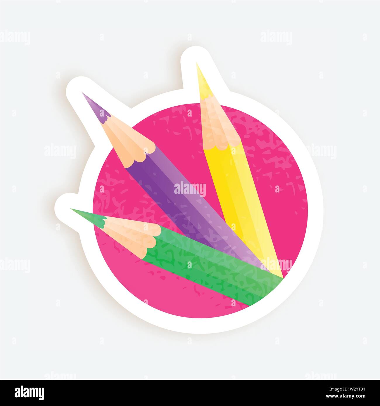 Color pencils ready to print sticker. Offer or sale advertising design ...