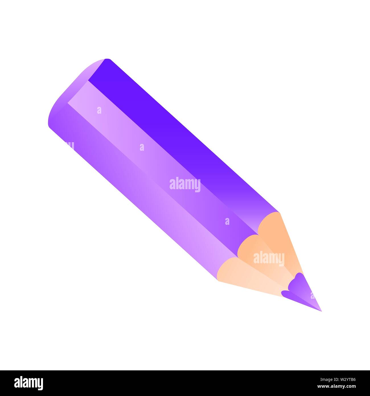 Short small pencil icon realistic style. White colorful pencil Stock ...