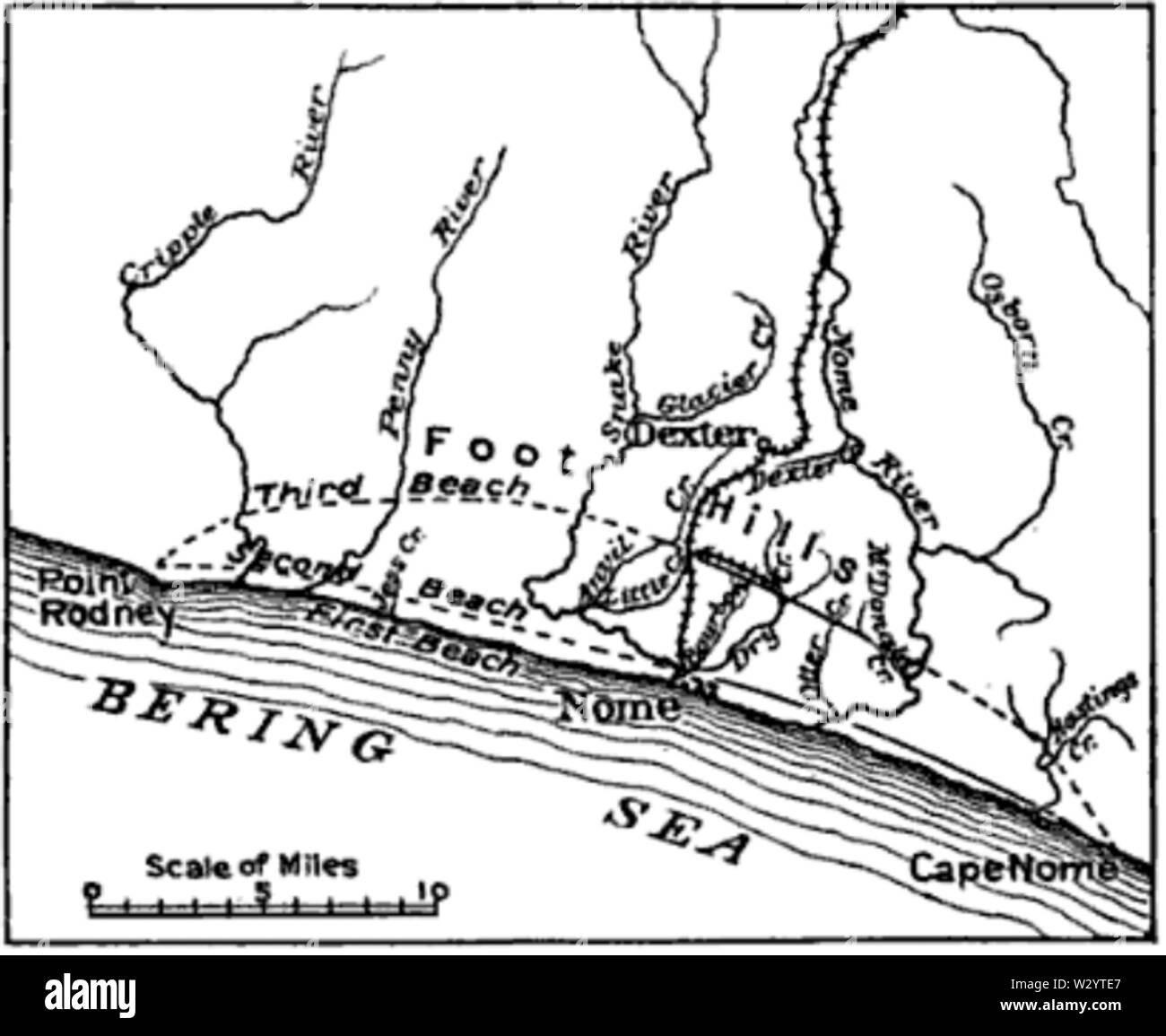 Nome Beach map Stock Photo - Alamy
