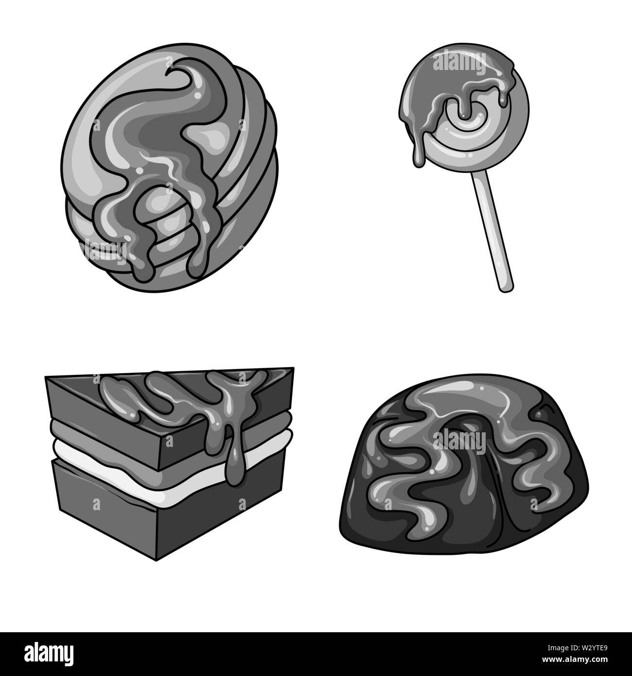 Vector design of sweet and caramel sign. Collection of sweet and ...