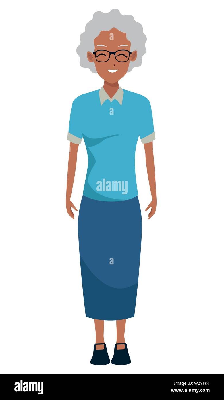 Smiling mature woman glasses in Stock Vector Images - Alamy