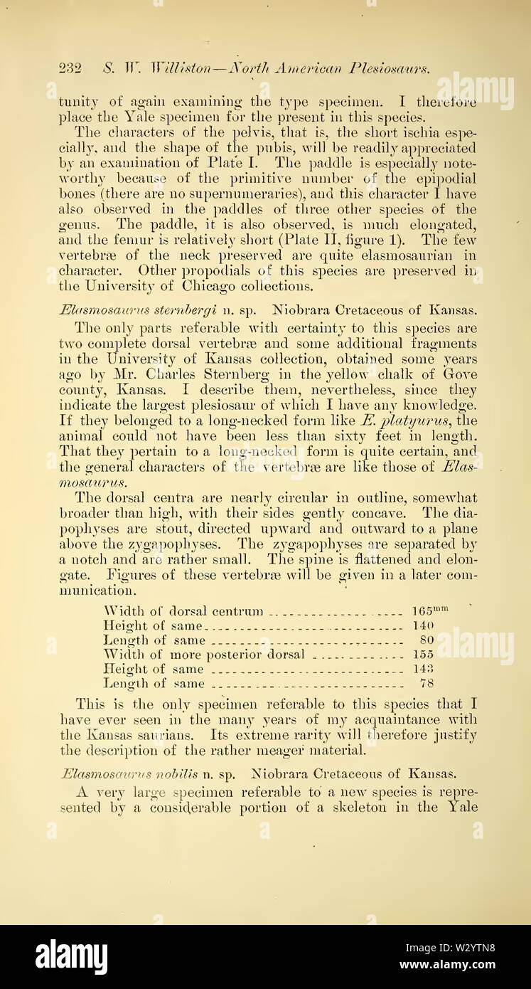North American Plesiosaurs Elasmosaurus, Cimoliasaurus, and ...