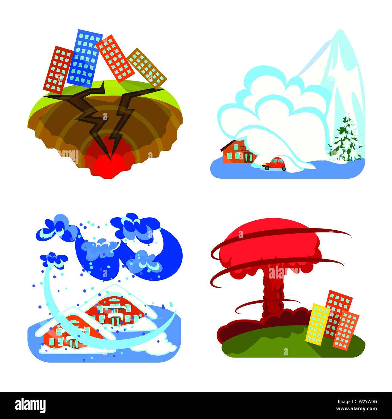 Vector design of cataclysm and disaster logo. Set of cataclysm and ...