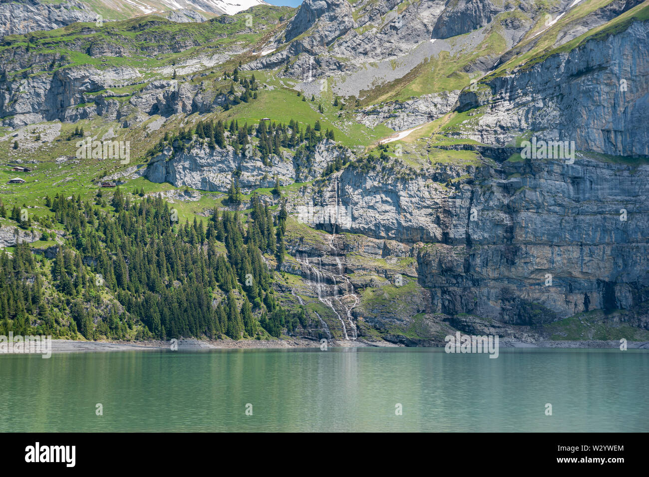Landscape at Oeschinensee lake, Kandersteg, Bernese Oberland, Canton of ...