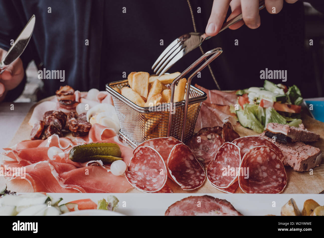 Man eating variety meat hi-res stock photography and images - Alamy