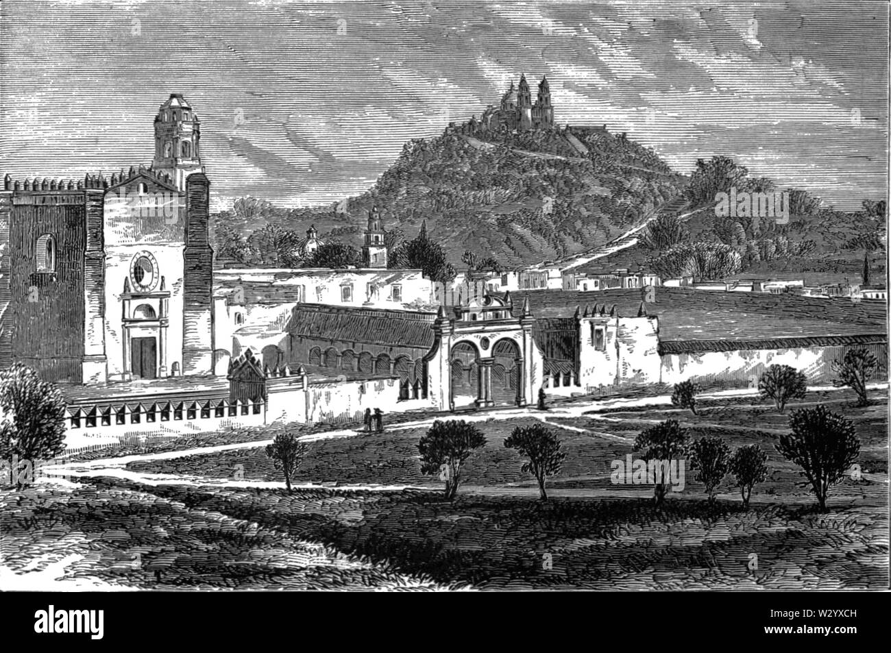 OSR Mexico D443 cholula and the ancient pyramid Stock Photo - Alamy