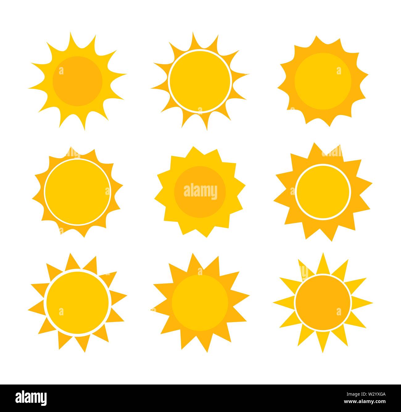 Sun icons. Vector design elements set Stock Vector Image & Art - Alamy