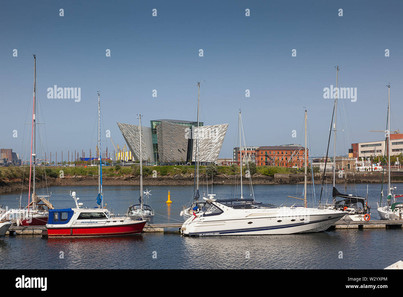 Ireland, North, Belfast, Titanic Quarter, Visitor centre designed by ...