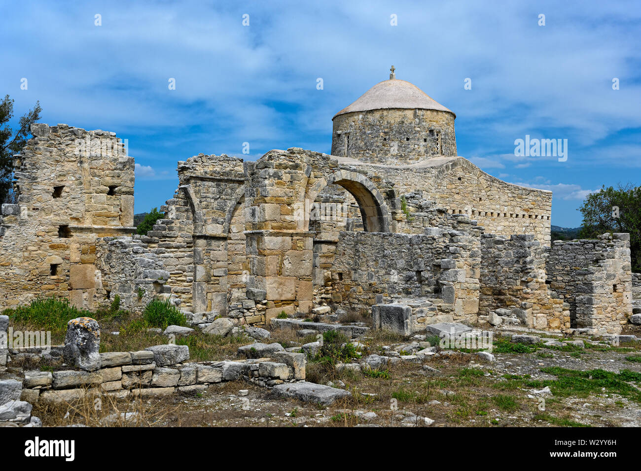 The abandoned Monastery of Timios Sravros (Holy Cross) in Anogyra ...