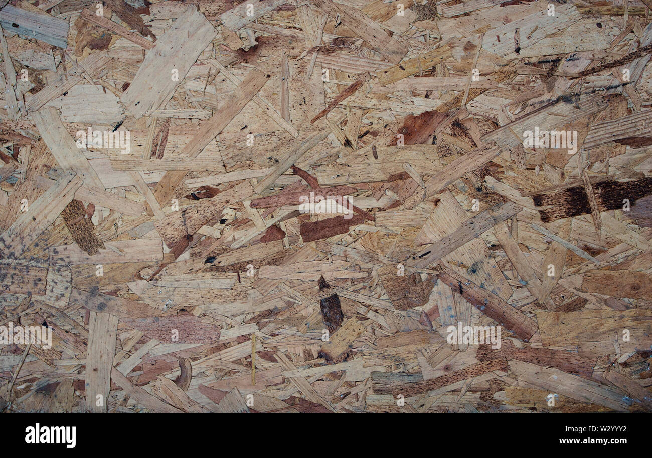 A close up of a sheet of OSB (oriented strand board) aka Sterling board ...