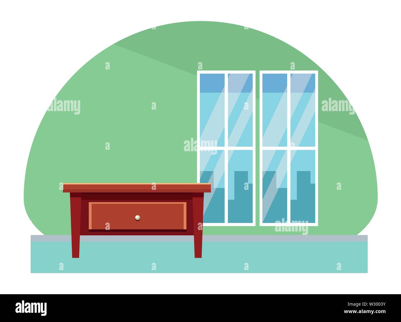 Wooden small cabinet furniture cartoon Stock Vector Image & Art - Alamy