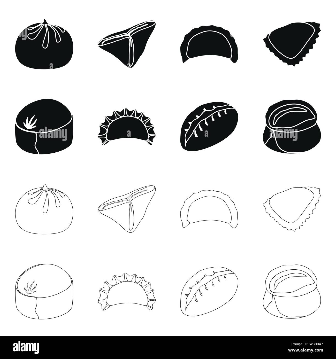 Vector illustration of products and cooking logo. Collection of ...