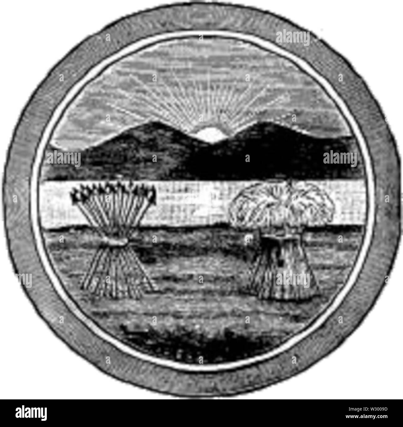 Ohio coat of arms, 1868 Stock Photo - Alamy