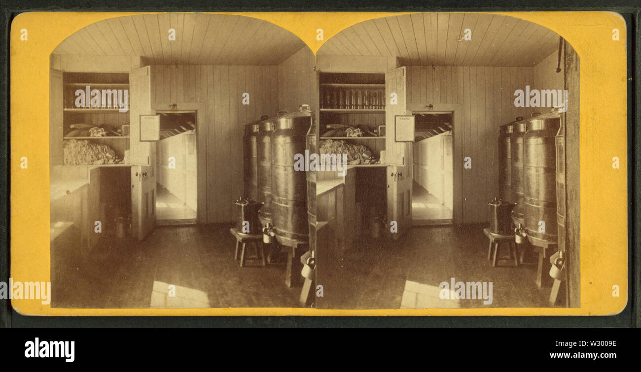 Oil room at Boston light from tower, from Robert N Dennis collection of ...