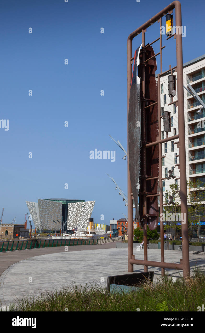 Ireland, North, Belfast, Titanic Quarter, Visitor centre designed by ...