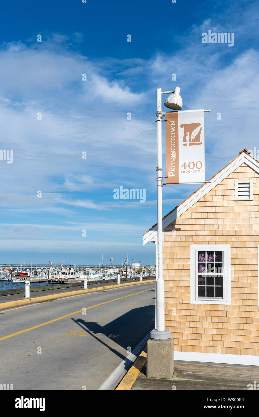 Provincetown, MA - June 11, 2019: Looking across MacMillan Pier with a ...