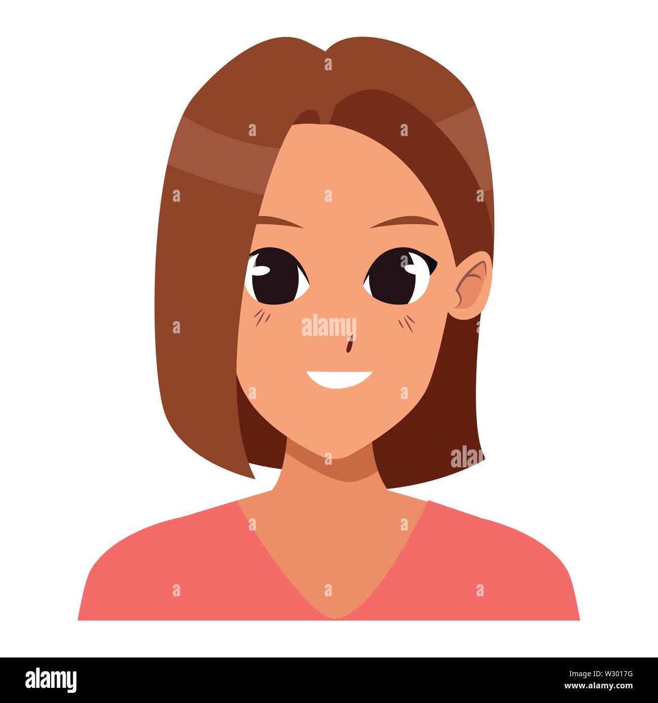 Young woman face smiling cartoon Stock Vector Image & Art - Alamy