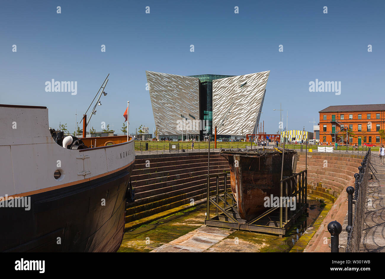 Ireland, North, Belfast, Titanic quarter visitor attraction seen from ...