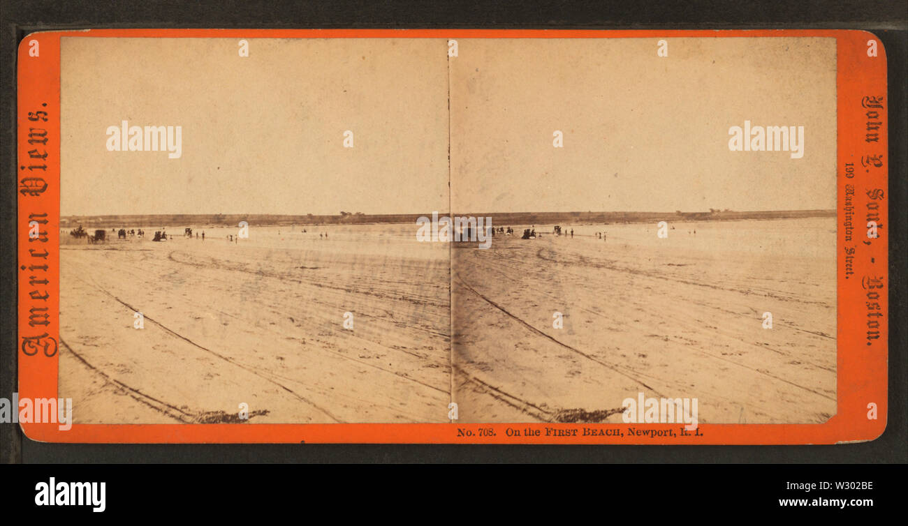 On the First Beach, Newport, RI, by Soule, John P, 1827-1904 3 Stock ...