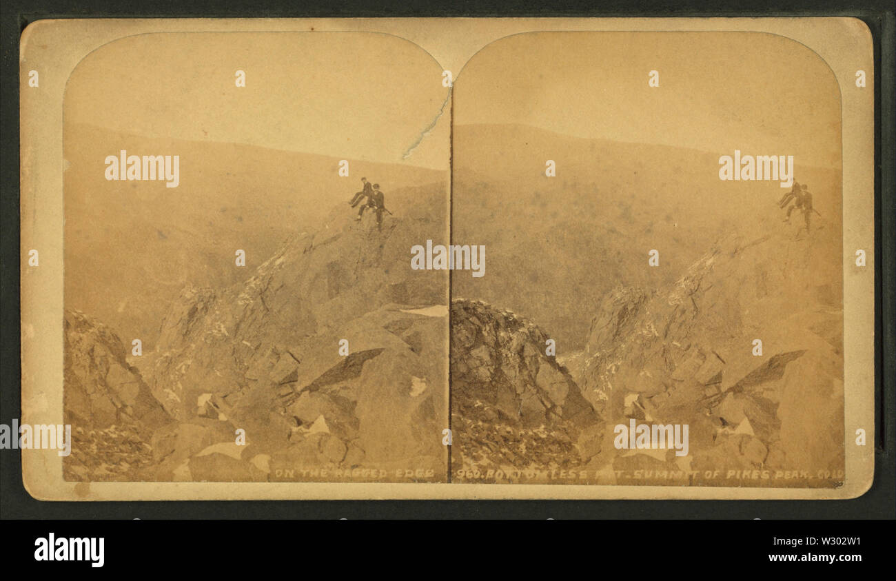 On the ragged edge (Bottomless pot - summit of Pikes Peak, Colo), by ...