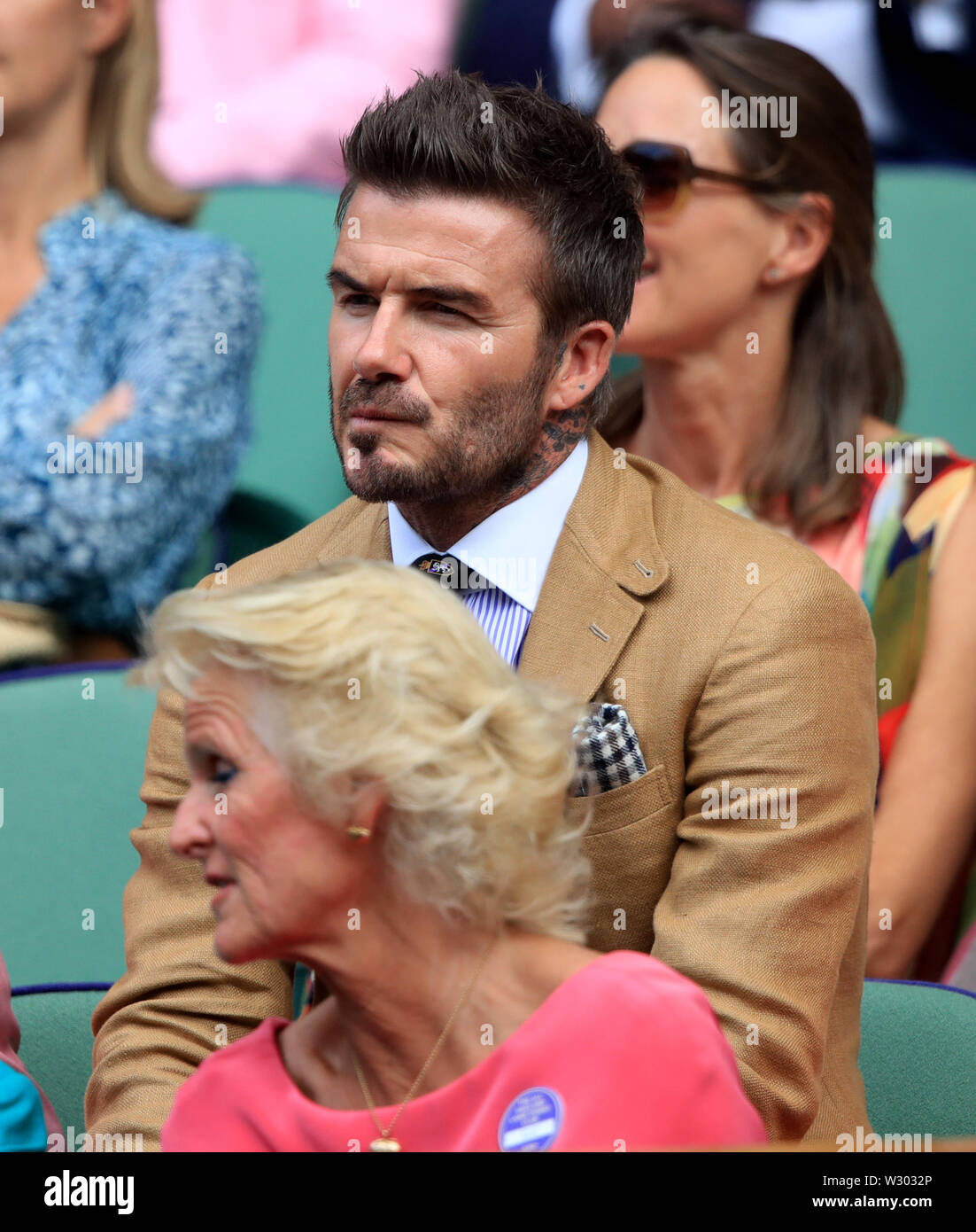 David Beckham on day ten of the Wimbledon Championships at the All ...