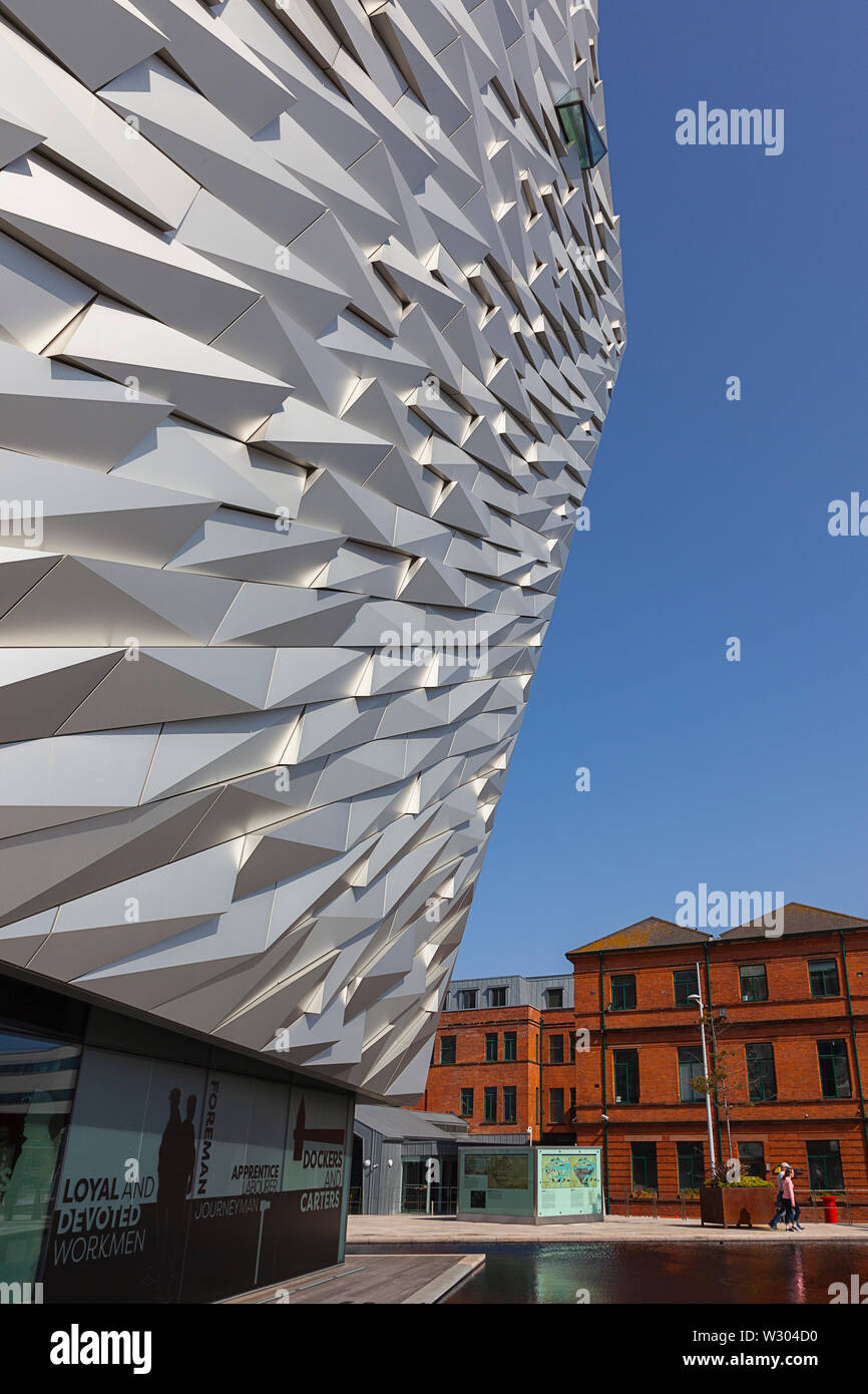 Ireland, North, Belfast, Titanic Quarter, Visitor centre designed by ...