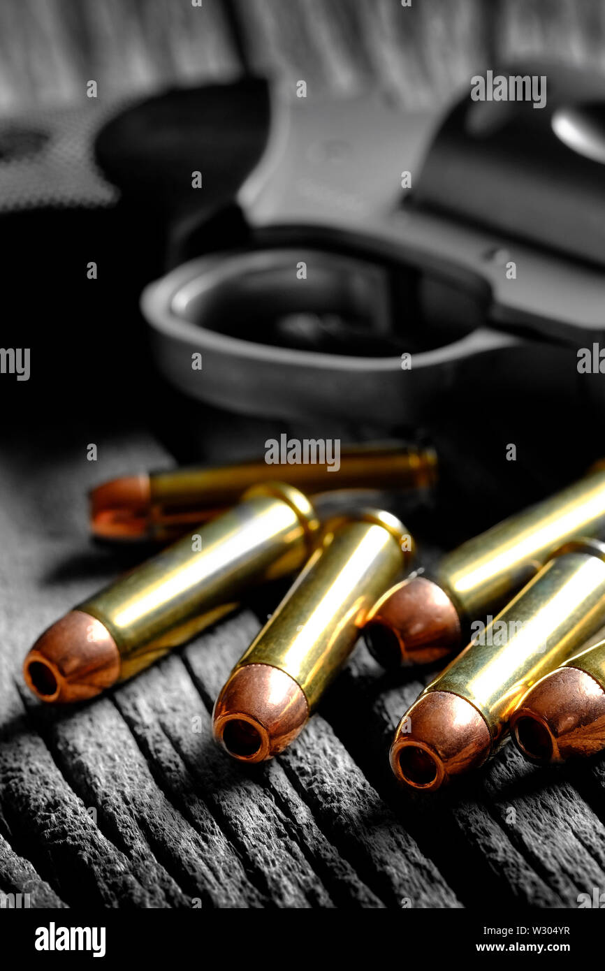 Handgun cylinder for bullets revolver ammunition pistol loaded Stock ...